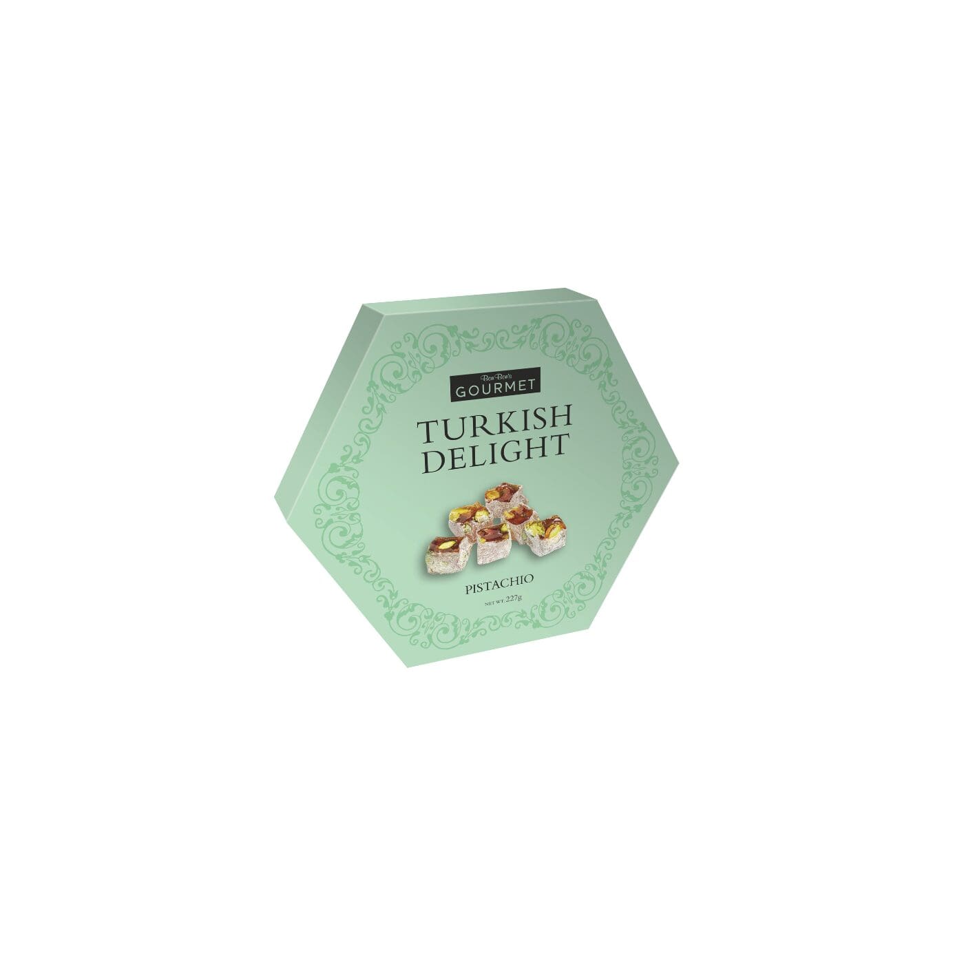 Pistachio Turkish Delight Hexagon Box | Fallon & Byrne